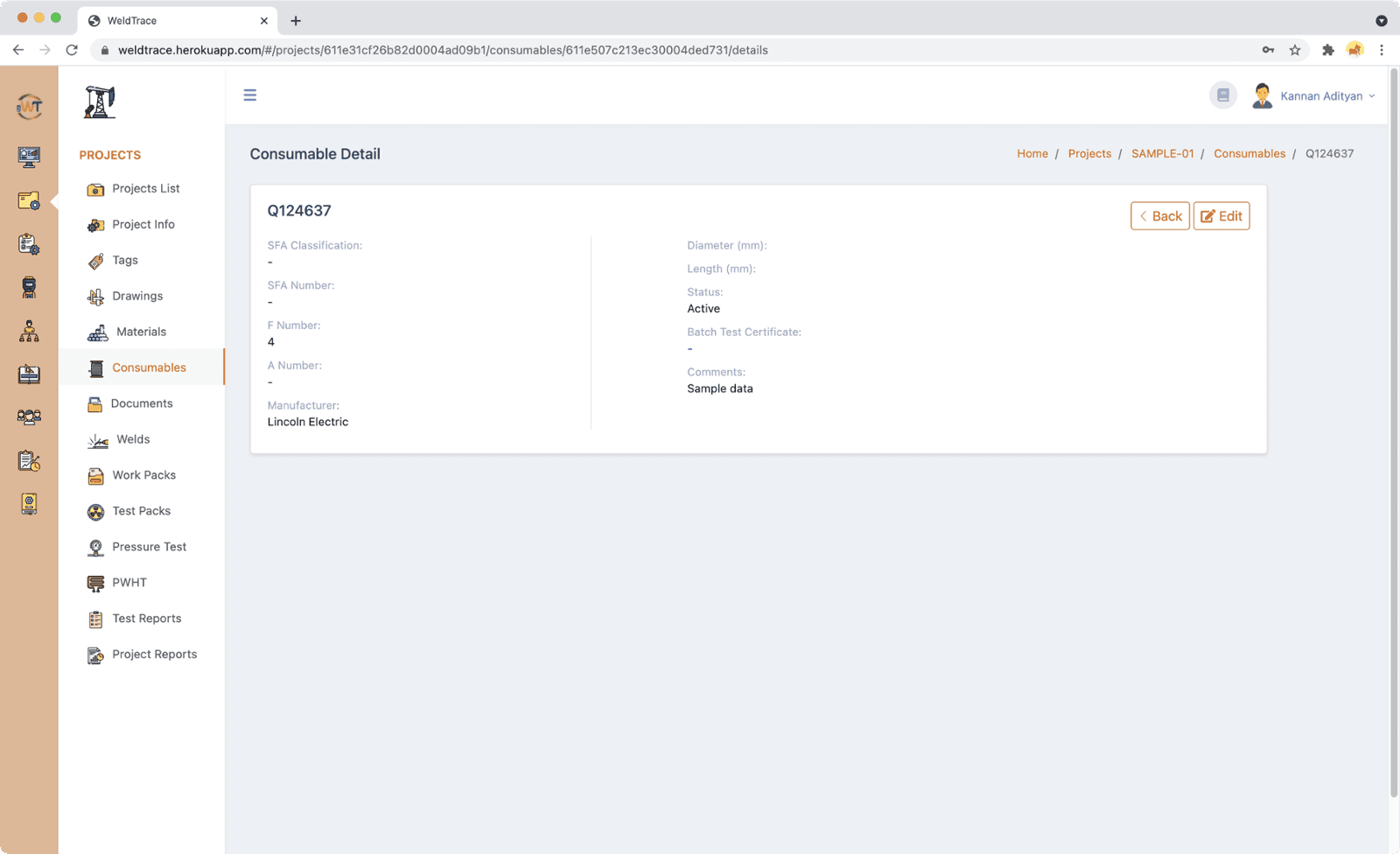 Welding project software - WeldTrace